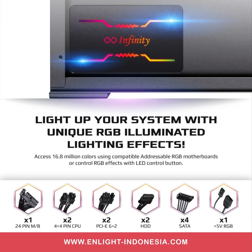Infinity Striker Power 550 Watts RGB – Enlight Indonesia