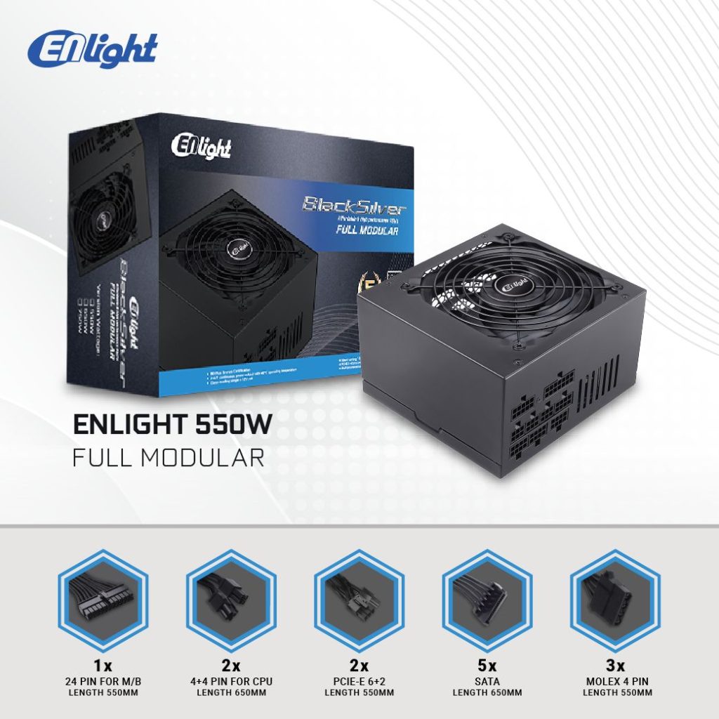 Enlight 550 Watts Full Modular – Enlight Indonesia